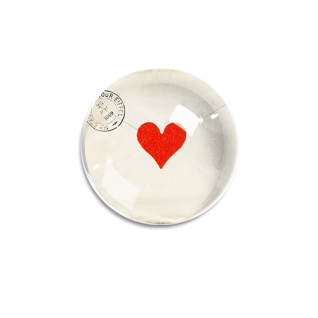 French Envelope Heart Glass Paperweight – Stewart House