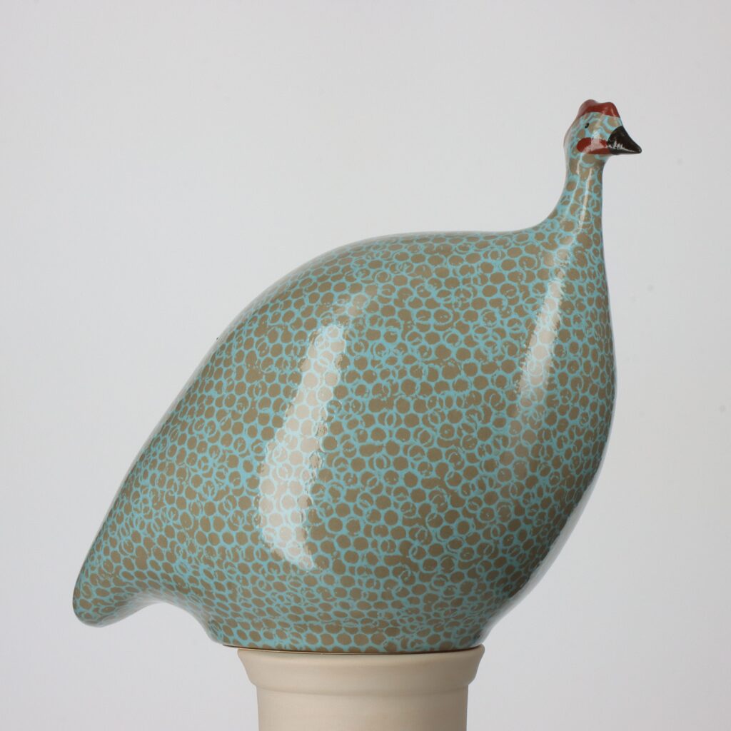 Grey Spotted Sky Blue Guinea Fowl- Small – Stewart House