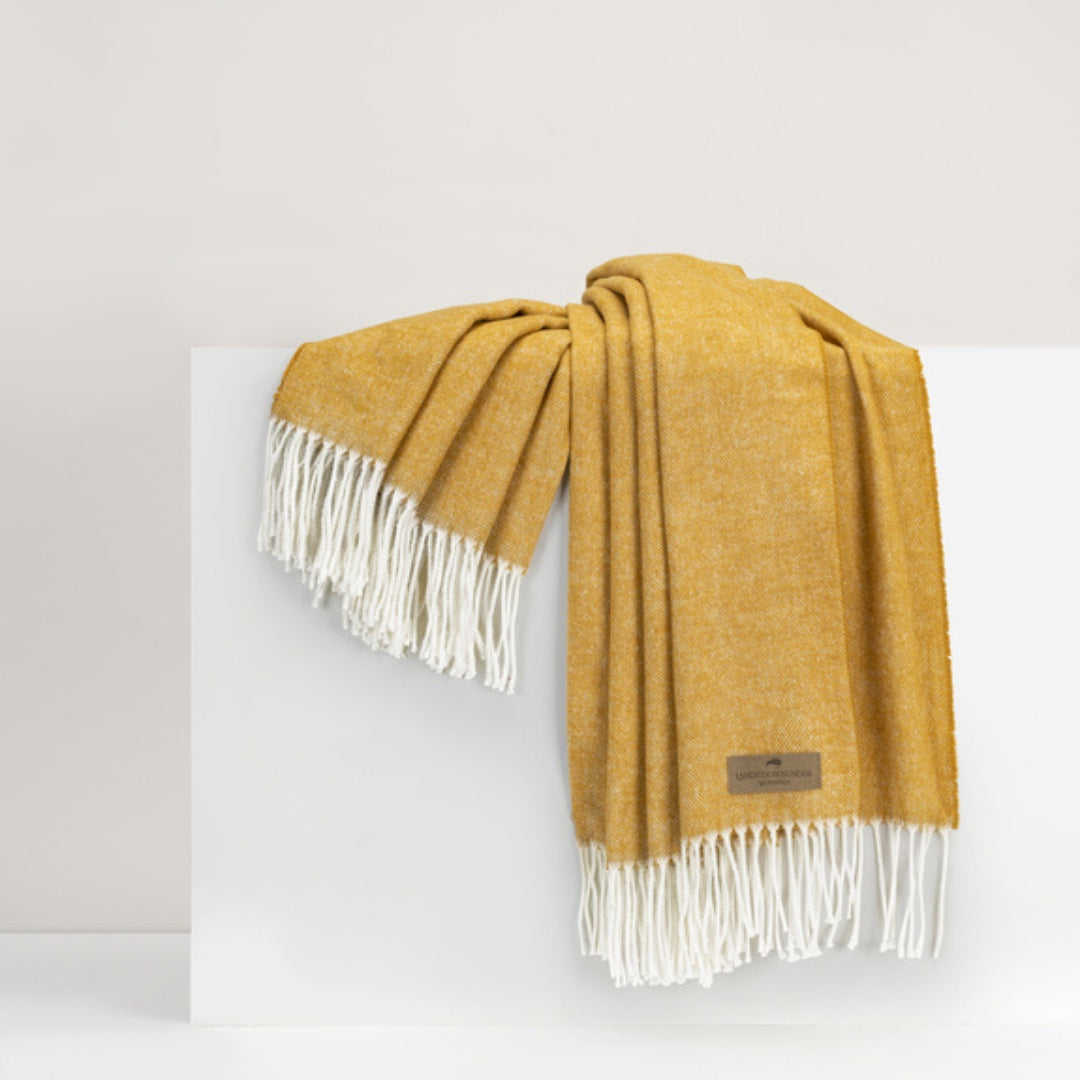 Ochre Italian Herringbone Throw – Stewart House