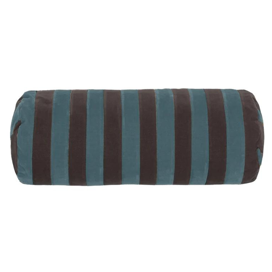 Mazerine/Chocolate Stripe Bolster – Stewart House