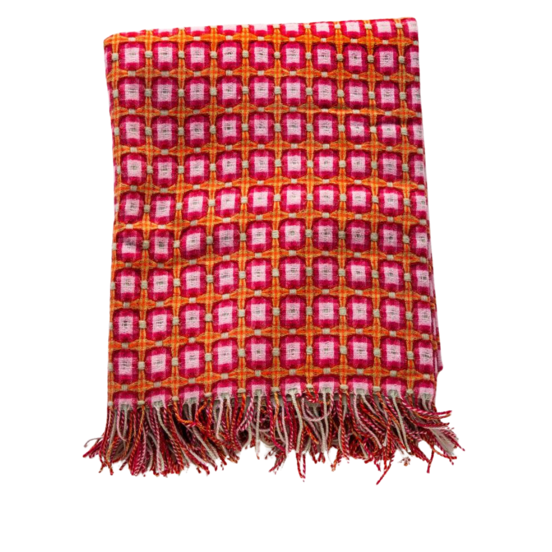 Raspberry Basketweave Throw – Stewart House