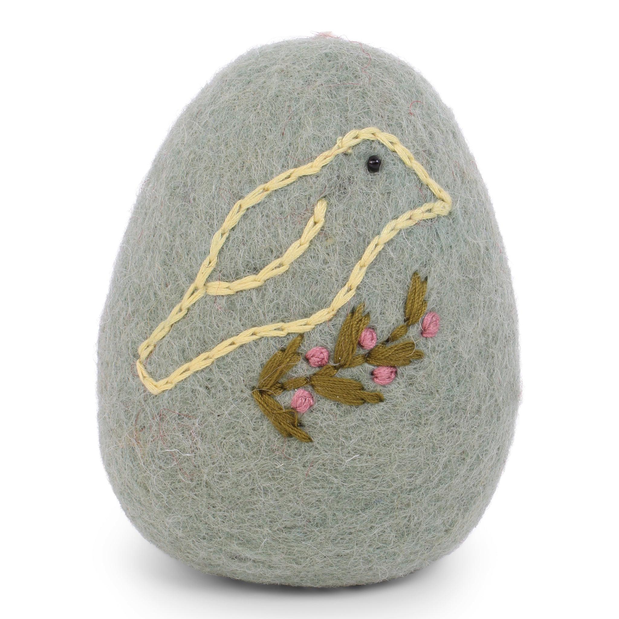 Big Felt Egg with Bird, Green – Stewart House